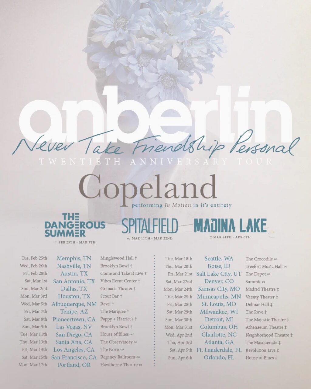 Celebrate Anberlin's 20th Anniversary with the 2025 Tour